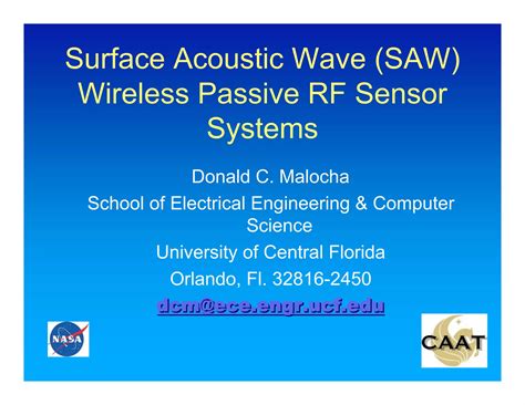 Surface Acoustic Wave Saw Wireless Passive Rf Sensor Systems Pdf