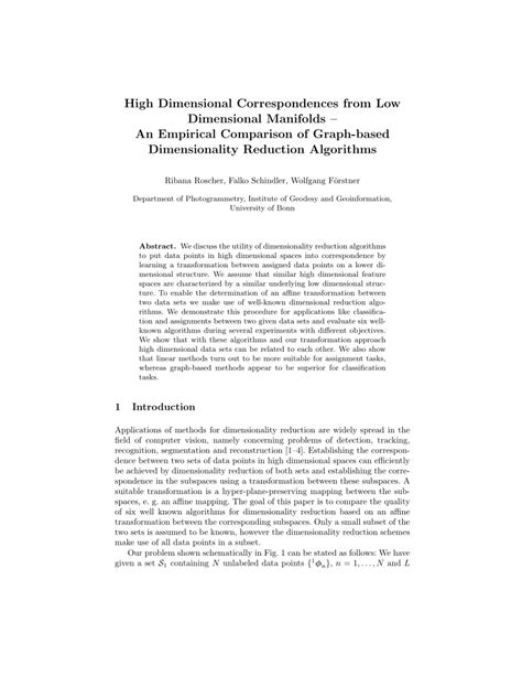 Pdf High Dimensional Correspondences From Low Dimensional Manifolds An Empirical Comparison