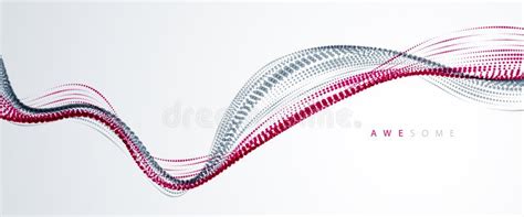 Vector Abstract Background With Wave Of Flowing Particles Smooth Curve Shape Lines Particle