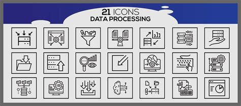 Data Processing Icon Set Creative Data Management Icon Set Data