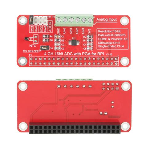 1pc 16‑bit Adc Adc Analog To Digital Converter Module For Raspberry Pi 1pc 16‑bit Adc Adc Analog To Digital Converter Module For Raspberry Pi