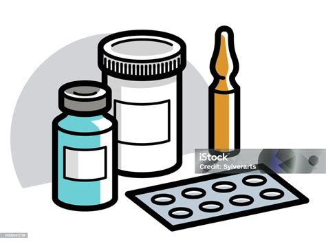 의학 약국 테마 의료 병 알 약 및 앰플 3d 벡터 일러스트 고립 약 및 약물 건강 관리 약 만화 비타민 또는 항생제 간단한 선형 디자인 중독에 대한 스톡 벡터 아트 및