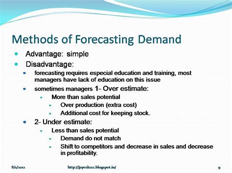 MANAGEMENT METHODS OF FORECASTING DEMAND
