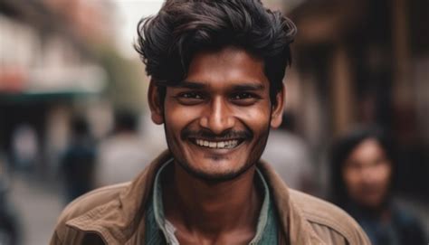 Premium Ai Image Smiling Indian Man Looking At Camera