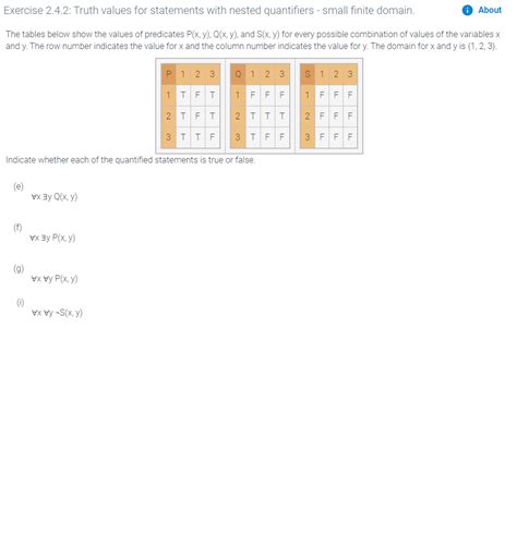 Solved Exercise 242 Truth Values For Statements With