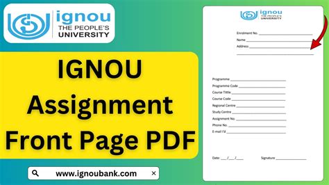 Ignou Assignment Front Page Pdf 2025 Format Download And Guidelines