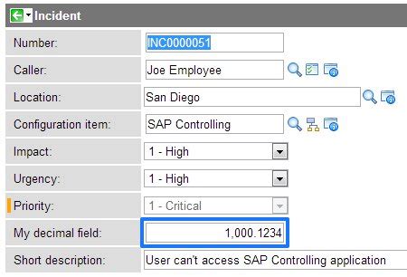 Controlling Decimal Field Places ServiceNow Guru
