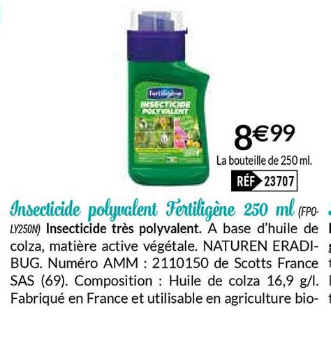 Promo Insecticide Polyvalent Fertiligène 250 Ml Chez Willemse