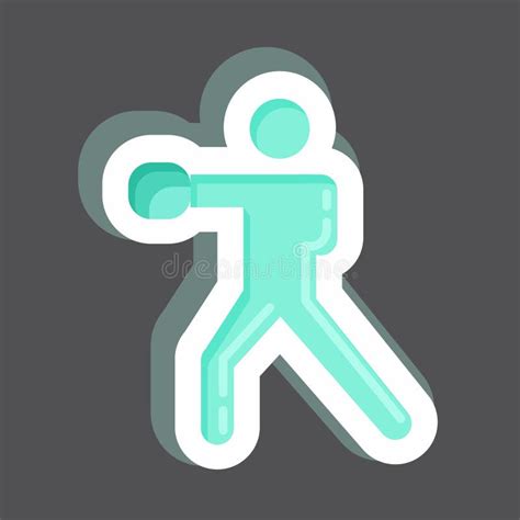Sticker Boxing Related To Combat Sport Symbol Simple Design Editable