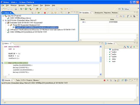 ARM GCC eclipse JTAGデバッグ