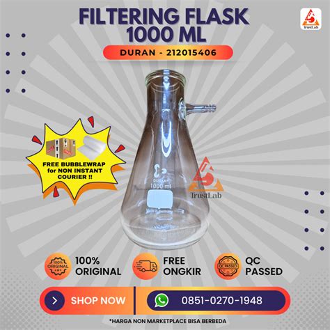 Jual Filtering Flask 1000 Ml Duran Filter Flask 1L Duran Kab Sidoarjo TrustLab Tokopedia