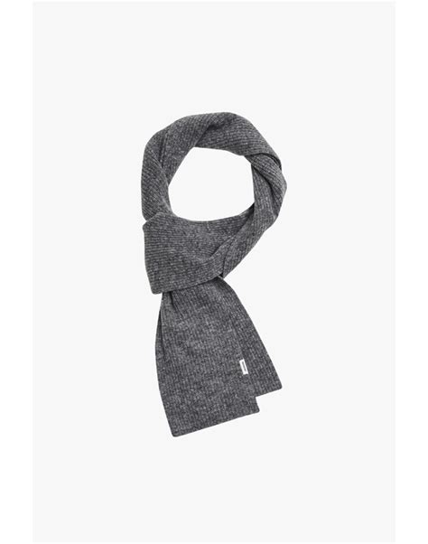 캐시미어 블렌드 롱 니트 머플러그레이