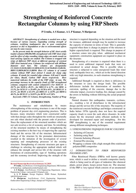 Pdf Strengthening Of Reinforced Concrete Rectangular Columns By Using Frp Sheets