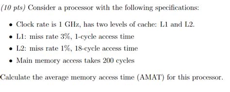 Solved 10 Pts Consider A Processor With The Following