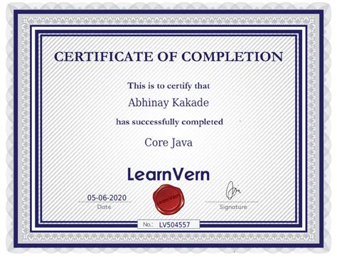Certificate Of Completion This Is To Certify Abhinay Kakade Has