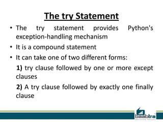 Exceptions In Python PPTX