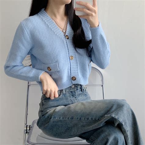 [가을 신상🍂 ⚡️오늘출발⚡️]두툼한 가디건 나시 Set 크롭티긴팔 크롭 니트 부클가디건 청순룩 간절기가디건 가을가디건 크롭가디건