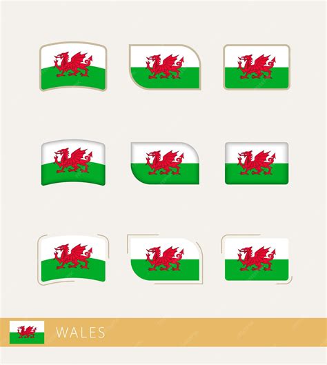 Premium Vector Vector Flags Of Wales Collection Of Wales Flags