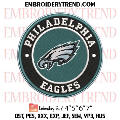 Philadelphia Eagles Circle Logo Embroidery Design Football American