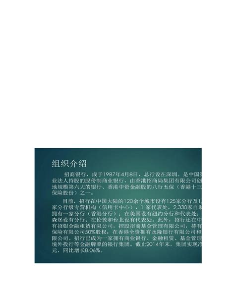 招商银行组织结构分析 精 Word文档免费下载 亿佰文档网