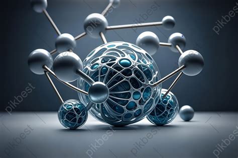 Realistic 3d Visualization Of Linked Molecules For Scientific Research Backgrounds  Free