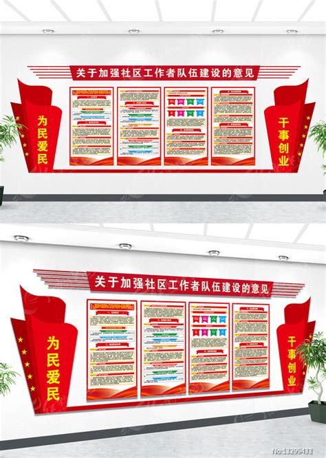 关于加强社区工作者队伍建设的意见党建墙图片下载红动中国