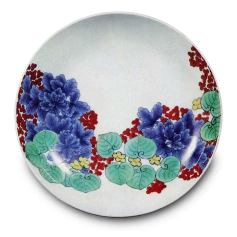 色鍋島 色絵 水草文 七寸皿 026 鶴田 純久の章 お話