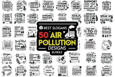 Air Pollution Slogan Bundle Graphic By Design · Creative Fabrica