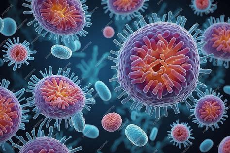 Premium Photo Blue Bifidobacterium Lactobacillus Microbiome Under Microscope Probiotic Cells