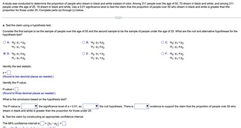 Solved Proportion For Those Under 25 Complete Parts A