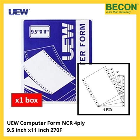 Uew Computer Form Ncr 4ply 9 5 Inch X 11 Inch 270f Lazada