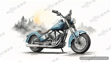 Ai创作图老哈雷美国公路 昵图网