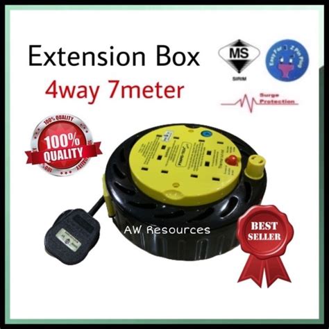 4 Gang 7meter Round Extension Trailing Socket Plug Cable Reel Adapter High Quality Lazada