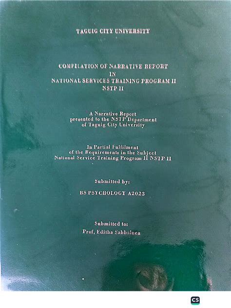 Sample Narrative Report Pdf