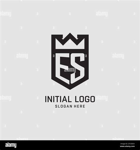 Initial Es Logo Shield Shape Creative Esport Logo Design Vector