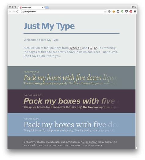 Sites For Browsing Type Pairings Css Tricks Type Pairings Font Pairing Type
