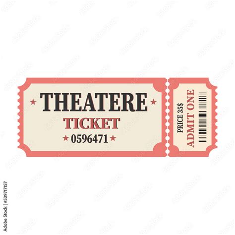 Theatre Ticket Horizontal Theatre Ticketvector Illustration For