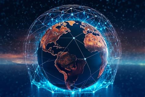 Premium Ai Image Digital Earth Global Network