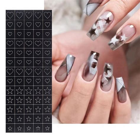 Badu Bg Кух шаблон за боядисване със спрей стикер за изработка на нокти изрязана звезда