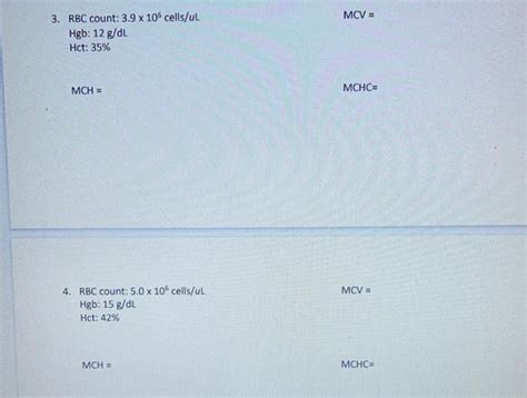 solved rbc indices calculation practice calculate the mcv