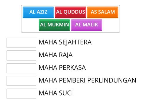 Lkpd Kelas Bab Asmaul Husna Match Up