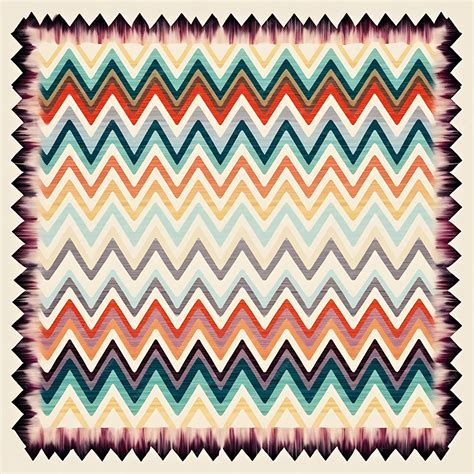 Premium Photo Watercolor Of Iraqi Kurdish Kilim Rug Zigzag Chevron