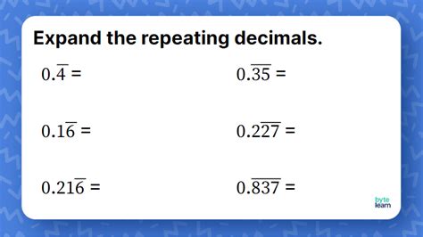 Convert Rational Number To Repeating Decimal Expansion Lesson Plan 8th Grade Math