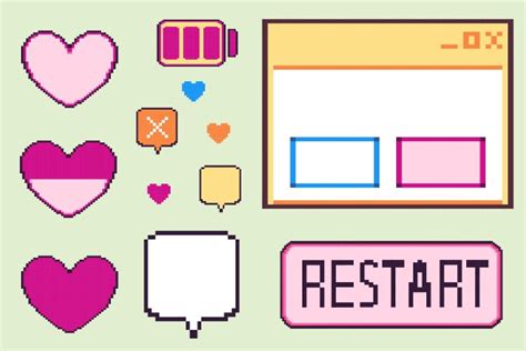 Pixel Game Ui Elements Set Royalty Free Vector Image