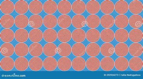 Geometric Seamless Pattern With Line Circles Or Dots Beige And Pink Colors Vector Stock