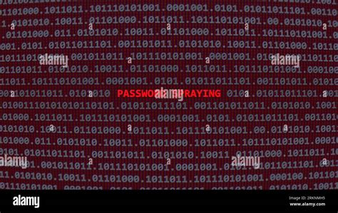 Cyber Attack Password Spraying Vulnerability Text In Binary System Ascii Art Style Code On