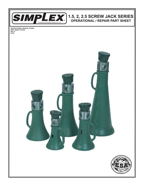 15 2 25 Screw Jack Series Simplex
