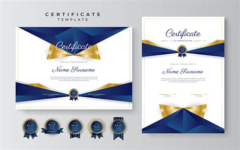 현대 파란색 인증서 템플릿 및 테두리 상 졸업장 명예 업적 졸업 및 인쇄 골동품에 대한 스톡 벡터 아트 및 기타 이미지