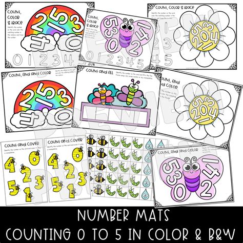 spring number mats spring counting subitizing number sense march math