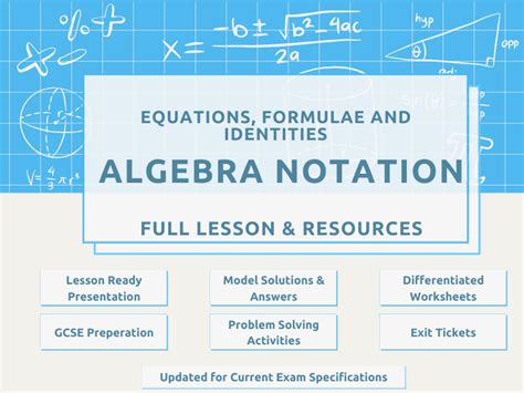 Algebra Notation Full Lesson With Differentiated Resources Teaching